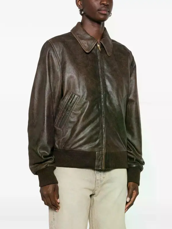 R13 Boyfriend Distressed Leather Jacket