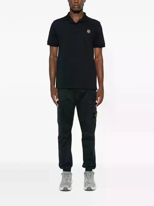Stone Island Logo-patch Polo Shirt - Blue