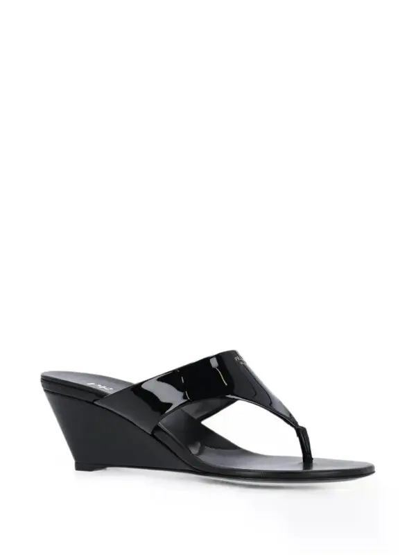 Prada Patent Wedge Sandals