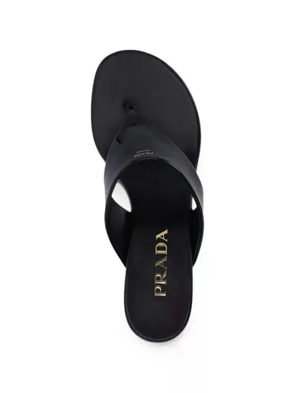Prada Patent Wedge Sandals