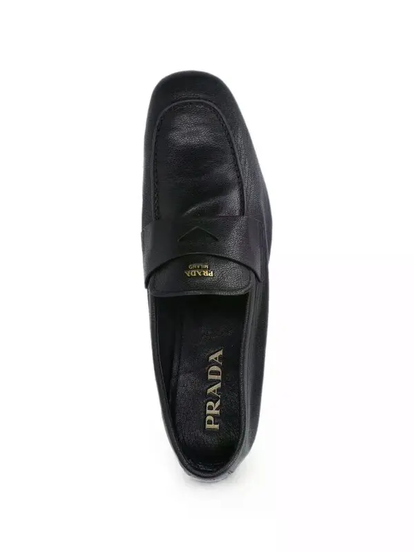 Prada Logo-print Leather Loafers