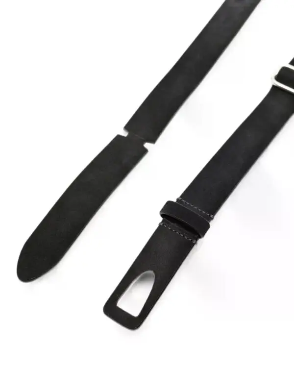 Officine Creative Suede Belt With Leather Buckle - Black