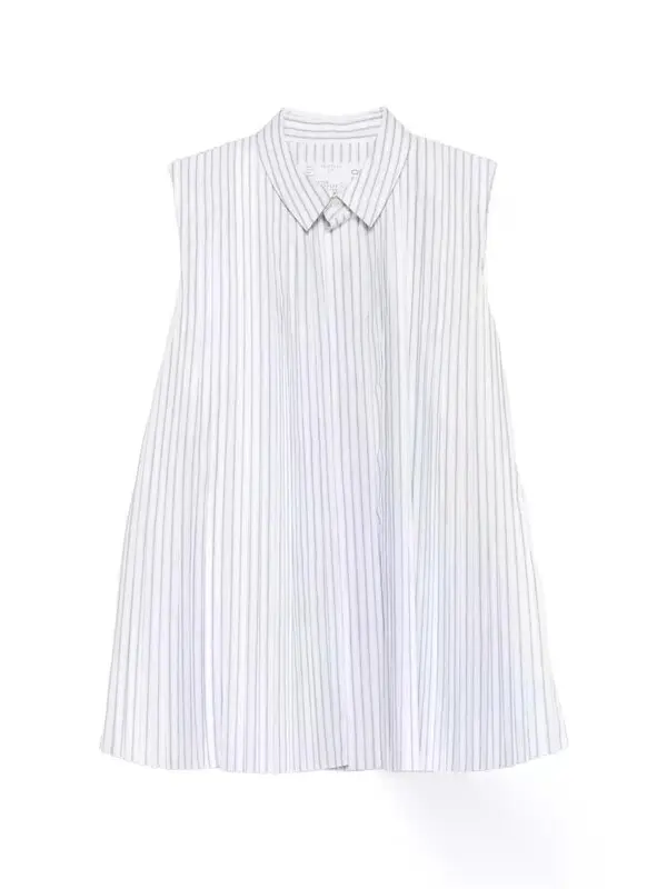 Sacai Striped Print Sleeveless Pleated-back Top