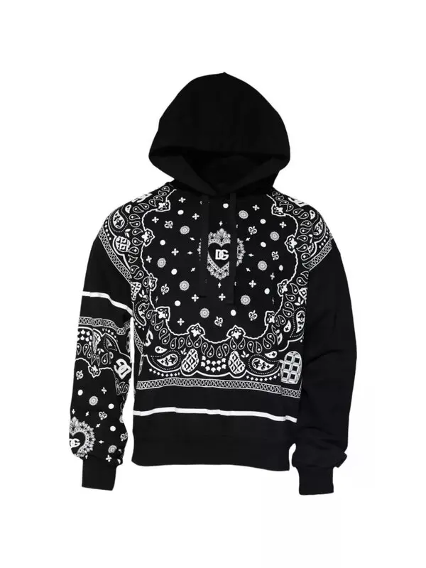 Dolce & Gabbana Bandana Print Drawstring Hoodie