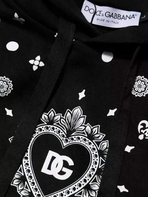 Dolce & Gabbana Bandana Print Drawstring Hoodie