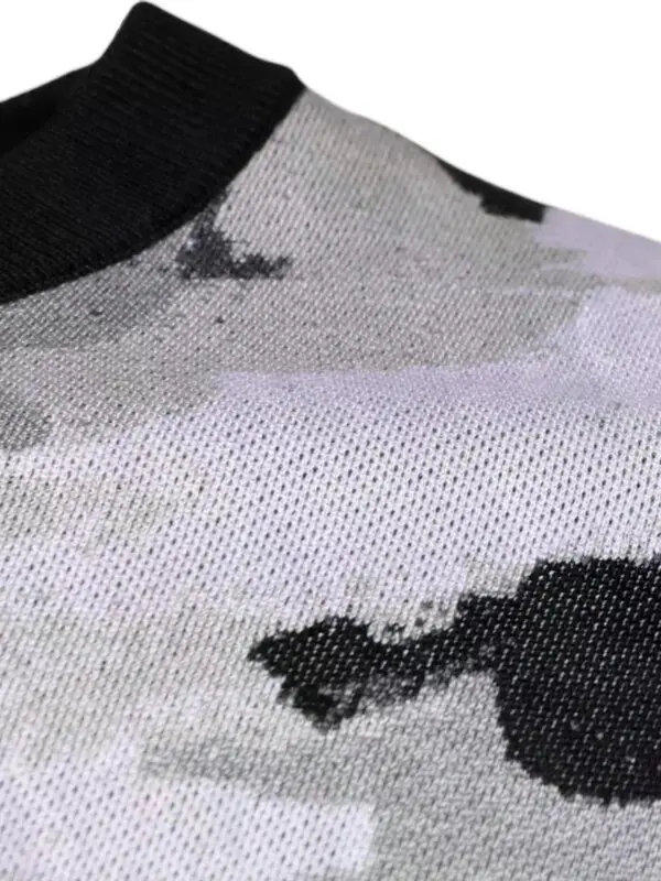 Dolce & Gabbana Camouflage Print Embroidered Logo Sweater