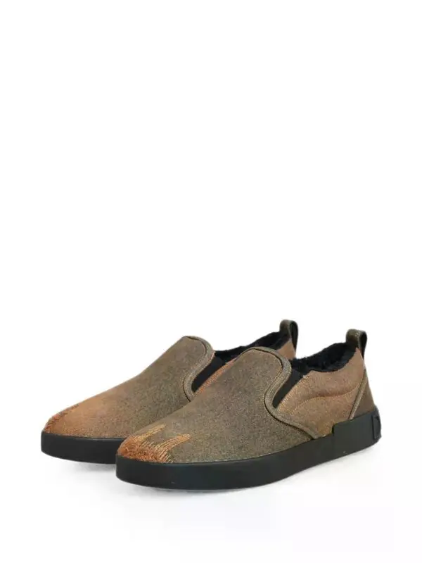 Dolce & Gabbana Distressed Denim Slip-on Sneakers