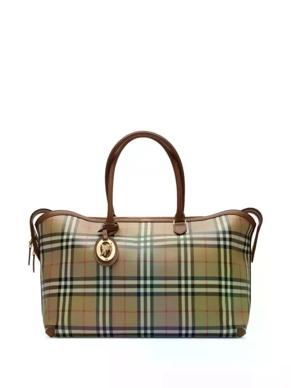 Burberry Medium Check Zip Tote - Neutrals