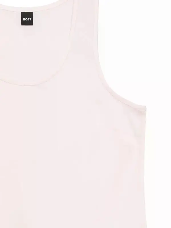 BOSS Scoop Neck Sleeveless Top With Side Slits - Pink