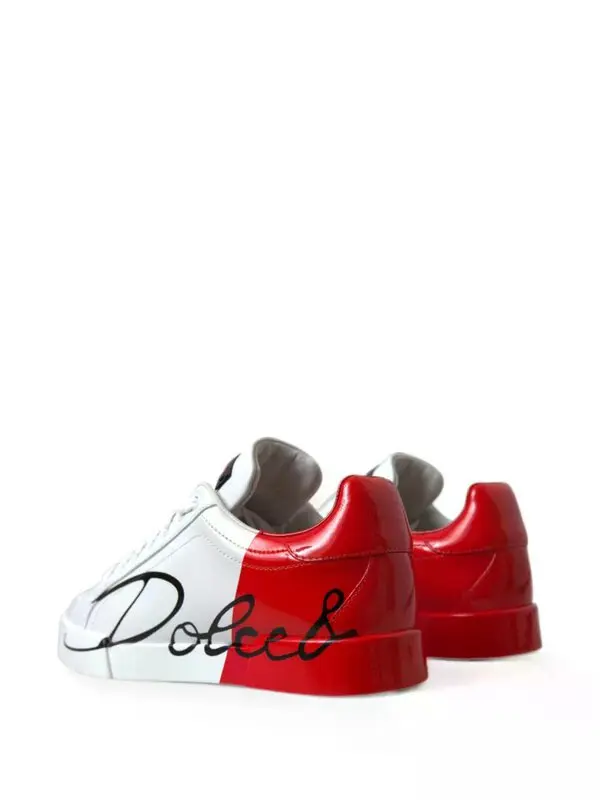 Dolce & Gabbana Logo Print Lace Up Sneakers