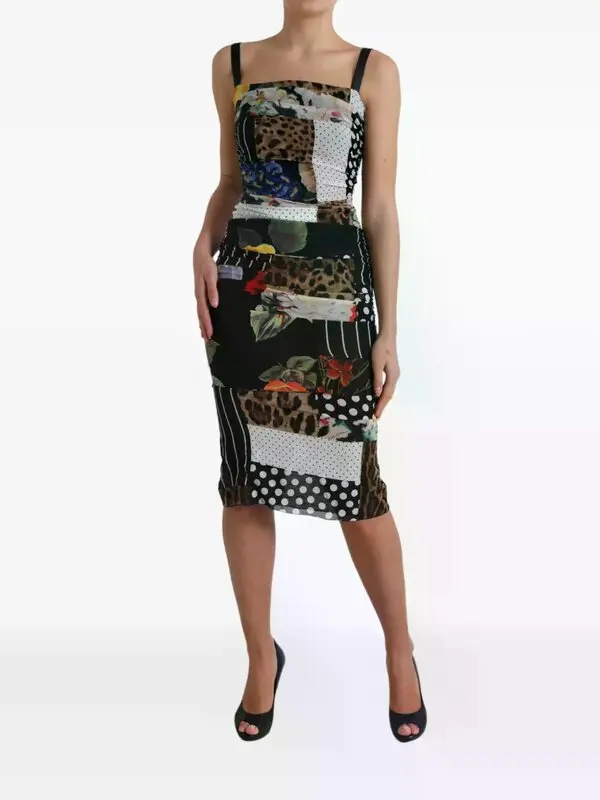 Dolce & Gabbana Patchwork Floral Print Midi Dress