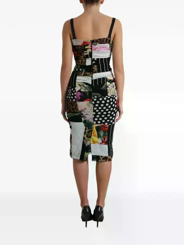 Dolce & Gabbana Patchwork Floral Print Midi Dress