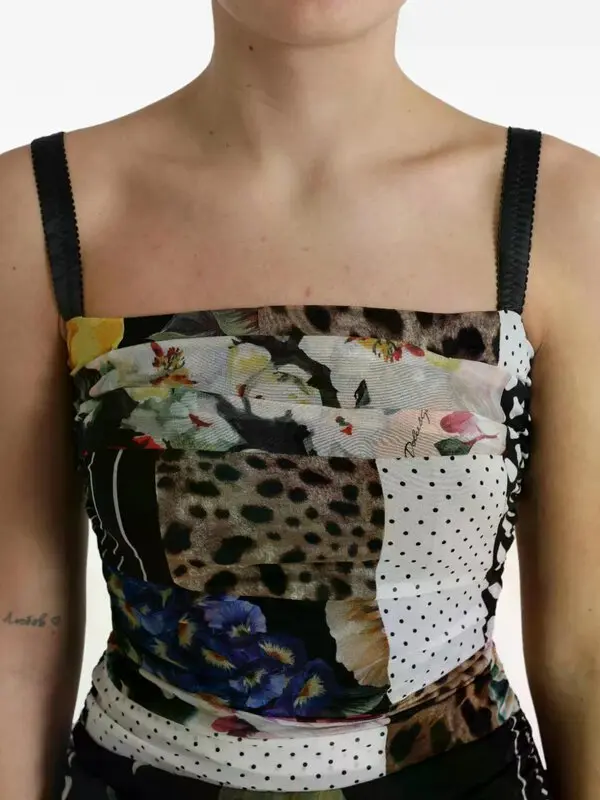 Dolce & Gabbana Patchwork Floral Print Midi Dress