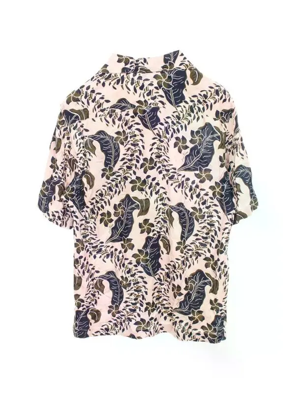 LOUIS VUITTON 2010s Leaf-print Short-sleeve Shirt - Pink