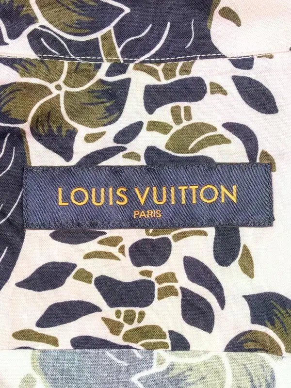 LOUIS VUITTON 2010s Leaf-print Short-sleeve Shirt - Pink