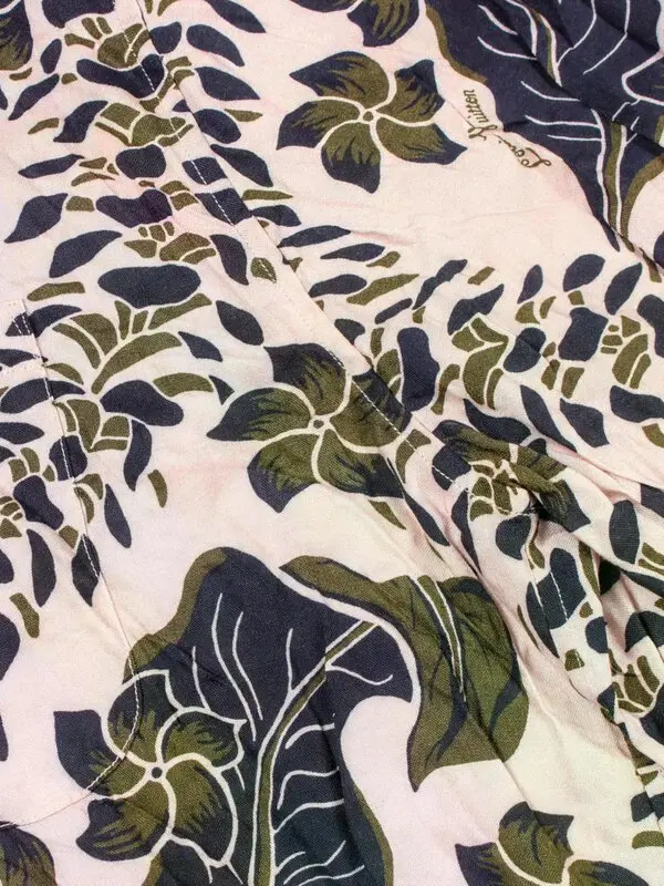 LOUIS VUITTON 2010s Leaf-print Short-sleeve Shirt - Pink