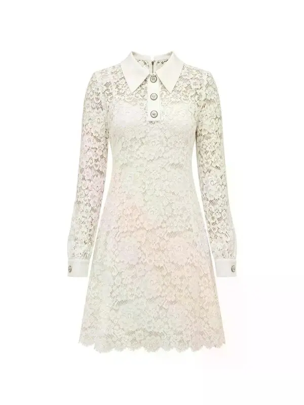 Dolce & Gabbana Floral-lace Collared Mini Dress
