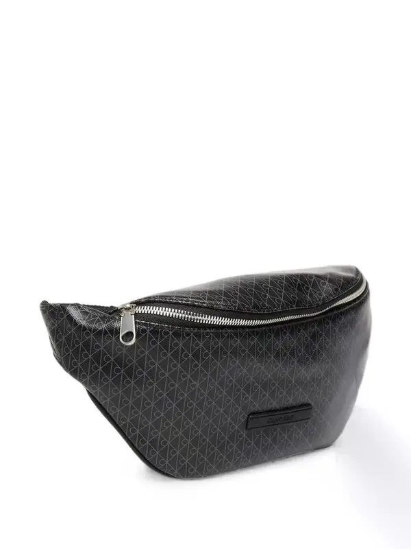 Calvin Klein Monogram Print Logo Plaque Belt Bag