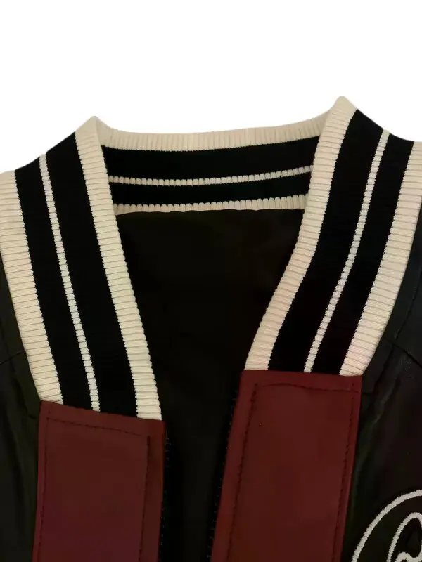 Dolce & Gabbana Color-blocked Leather Bomber Jacket
