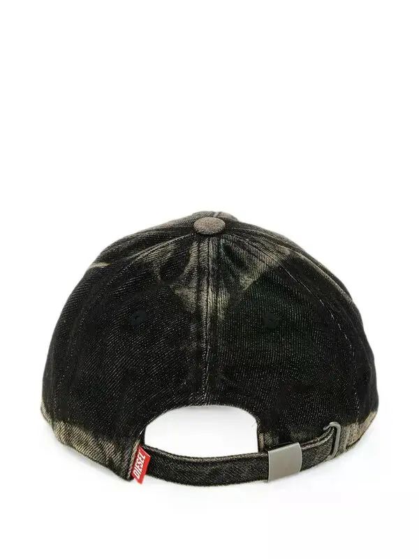 DIESEL® Logo Detail Destroyed Denim Baseball Cap - Black