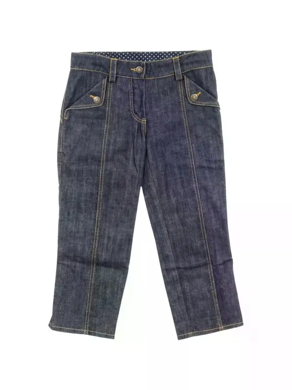 LOUIS VUITTON Monogram Print Straight Leg Jeans