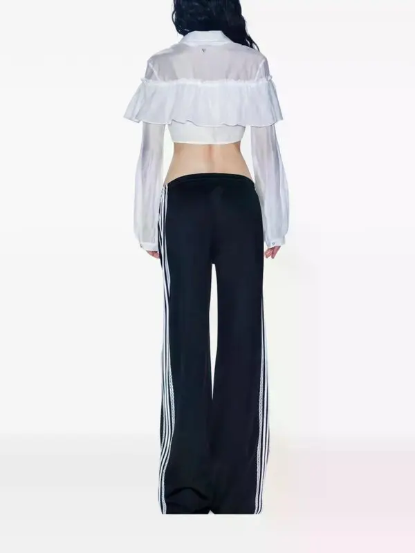 ANIYE BY Sheer Ruffle Cropped Shirt