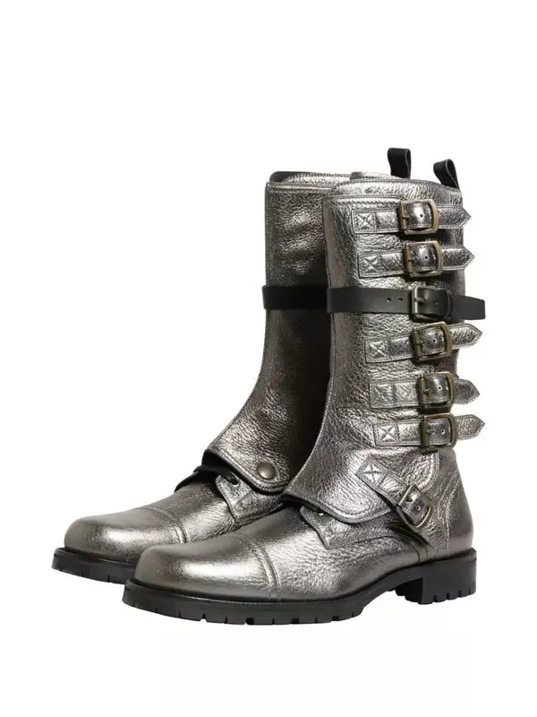 Dolce & Gabbana Multi-buckle Metallic Leather Boots