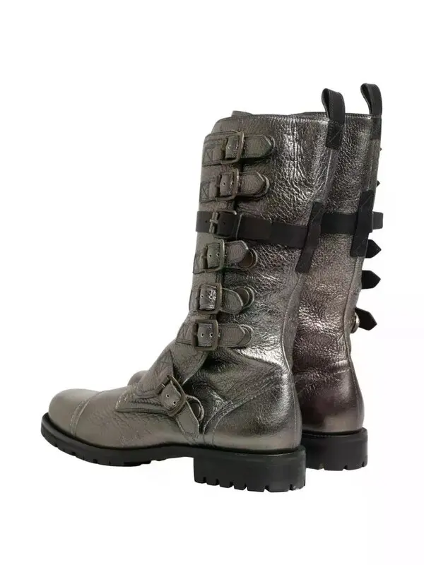 Dolce & Gabbana Multi-buckle Metallic Leather Boots
