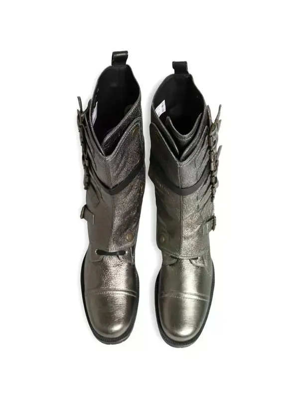 Dolce & Gabbana Multi-buckle Metallic Leather Boots