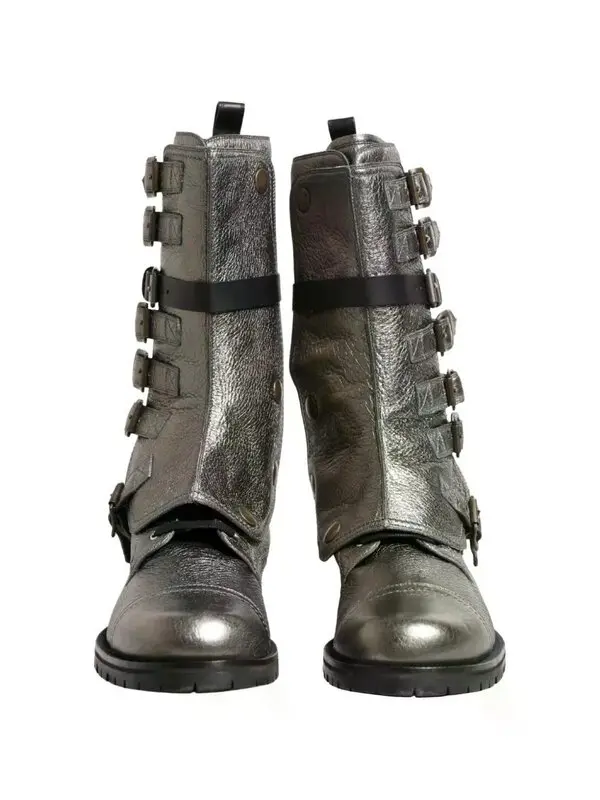 Dolce & Gabbana Multi-buckle Metallic Leather Boots
