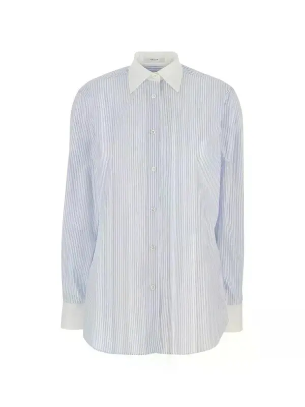 THE ROW Striped Contrast Detail Shirt
