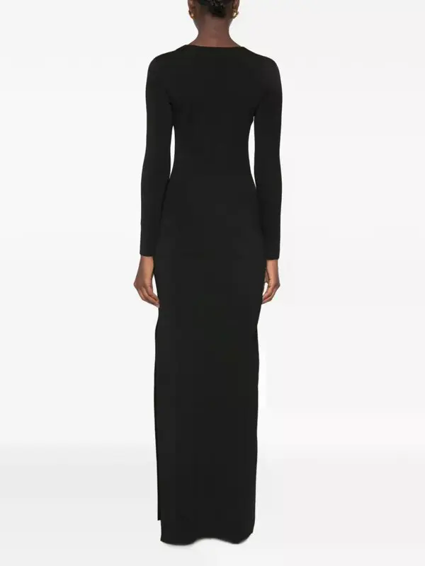Elisabetta Franchi Ribbed Maxi Dress With Gold-tone Hardware