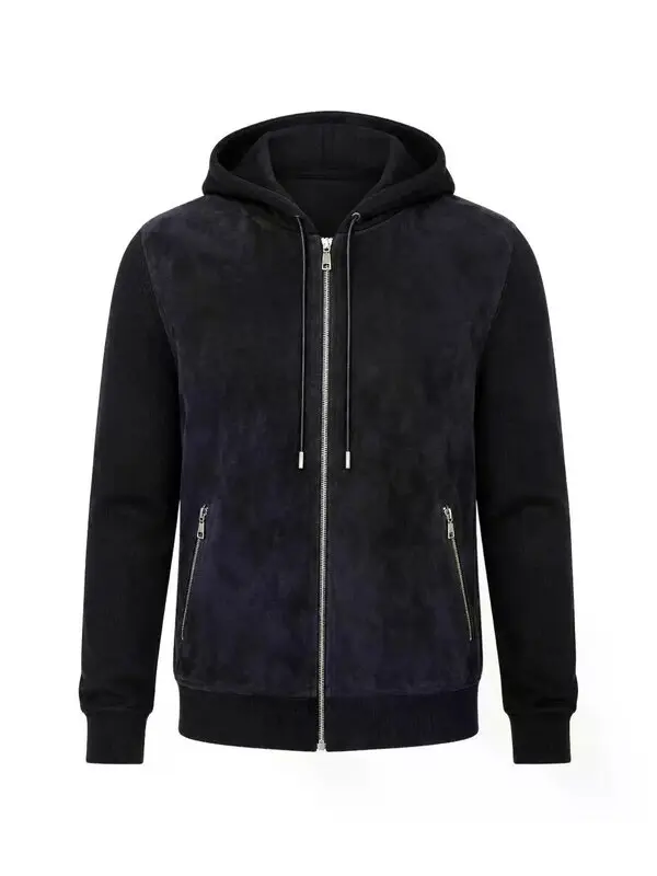 Dolce & Gabbana Suede Panelled Zip-up Hoodie