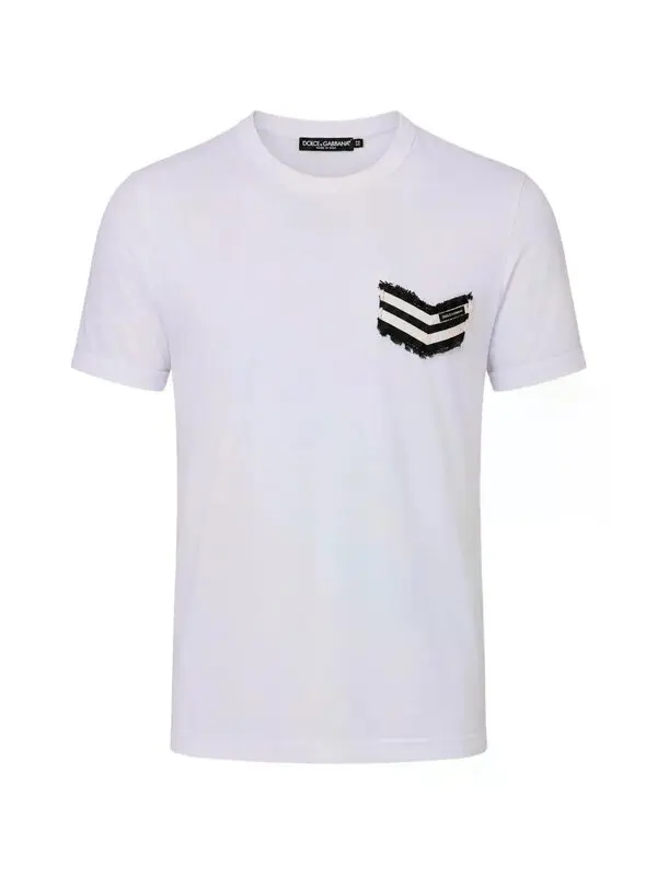 Dolce & Gabbana Chevron-patch Frayed T-shirt