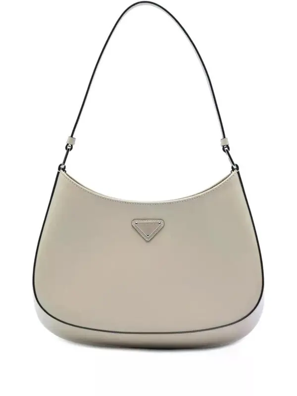 Prada Brushed Leather Cleo Shoulder Bag - Brown
