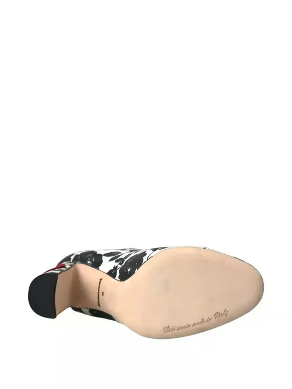 Dolce & Gabbana Floral Print Heart Appliqué Ankle Boots