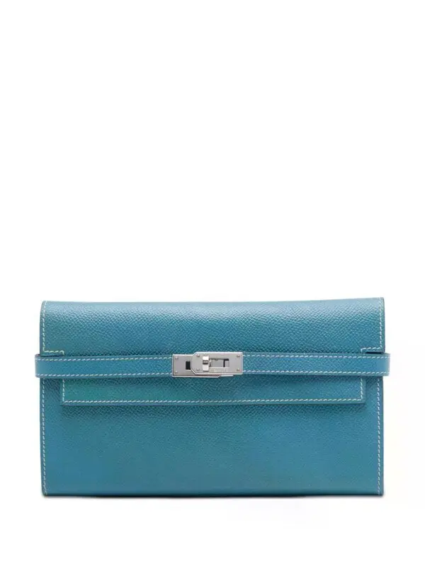 Hermès Epsom Kelly Long Wallet - Blue