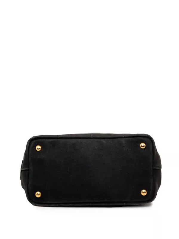 Prada Small Canapa Logo Satchel - Black