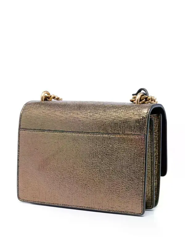 Saint Laurent Small Metallic Lizard Embossed Leather Monogram Sunset Crossbody Bag - Gold