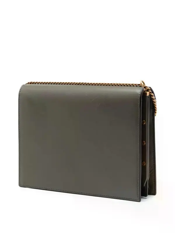 Saint Laurent Suede And Calfskin Cassandra Clasp Shoulder Bag - Brown