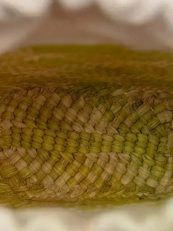 Loewe Raffia Anagram Square Pocket Bucket Bag - Green