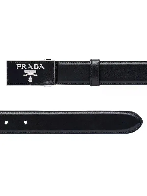 Prada Square Buckle Leather Belt
