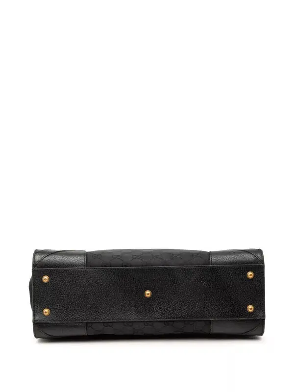 Gucci Gg Canvas Nailhead Handbag - Black