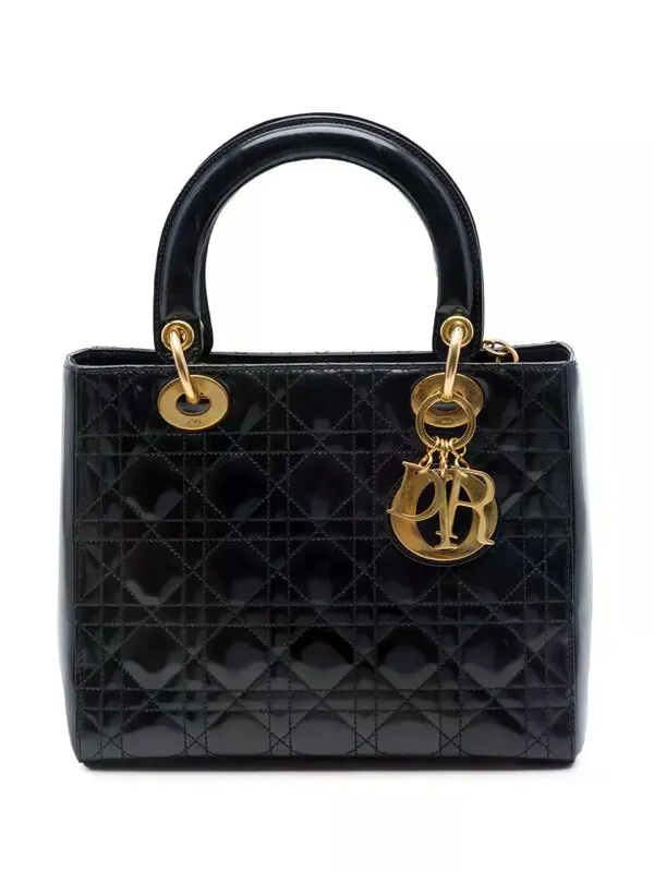 Dior Patent Cannage Lady Satchel - Black