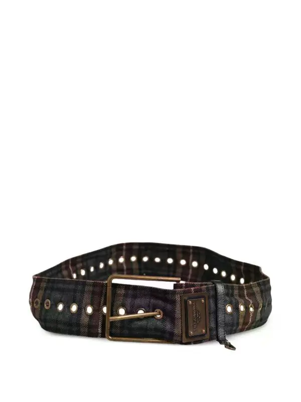 Dolce & Gabbana Plaid Pattern Belt