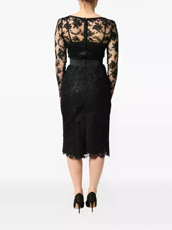 Dolce & Gabbana Lace Trim Midi Dress
