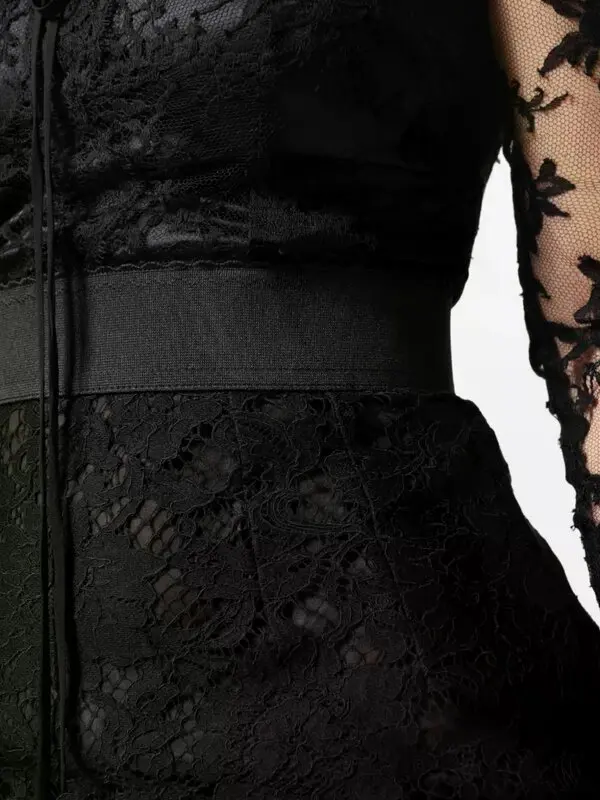 Dolce & Gabbana Lace Trim Midi Dress