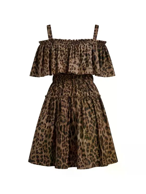 Dolce & Gabbana Leopard-print Tiered Mini Dress