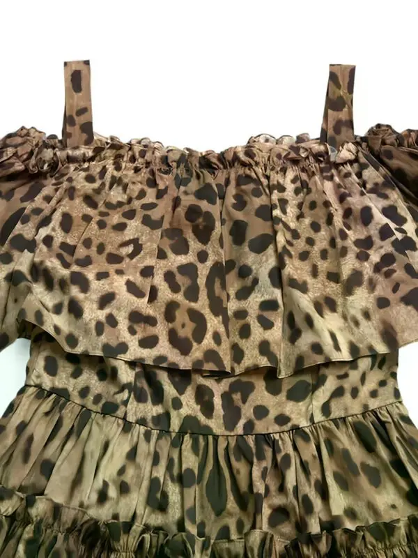 Dolce & Gabbana Leopard-print Tiered Mini Dress