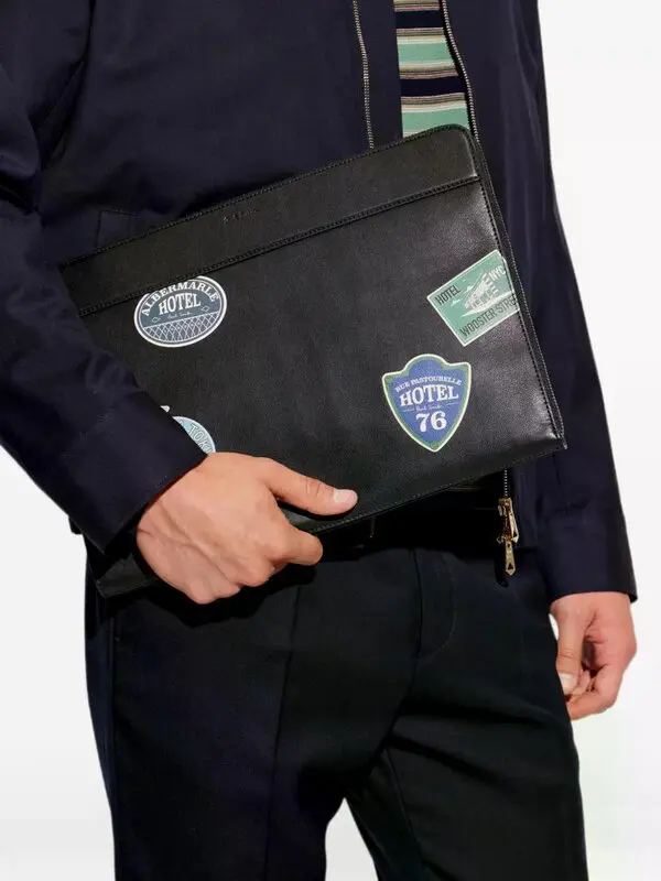 Paul Smith Leather Document Case With Hotel Patches
